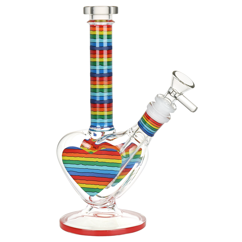 Rainbow Striped Heart Bong | Colorful Water Pipes - Pulsar – Pulsar Shop