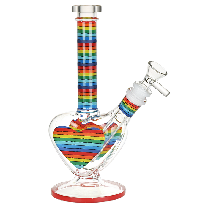 Rainbow Striped Heart Bong | Colorful Water Pipes - Pulsar – Pulsar Shop